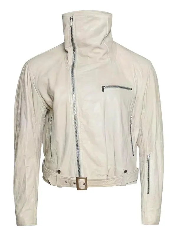 Rick Owens Zip-up Leather Jacket - Neutrals