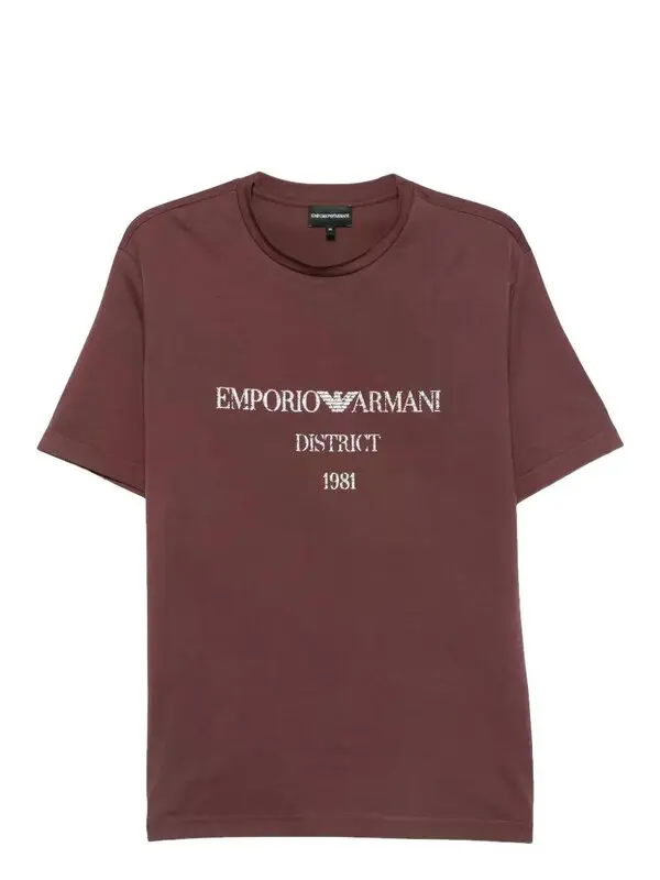 Emporio Armani Logo-print Short-sleeve T-shirt - Red