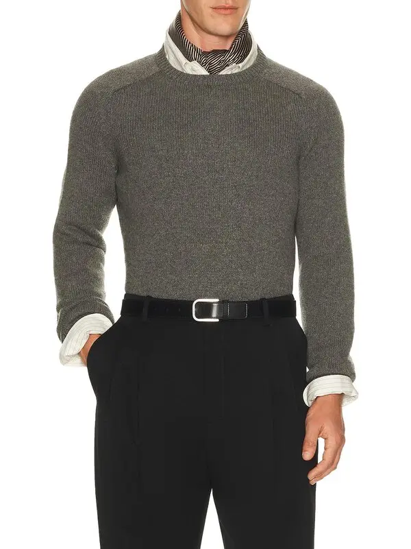Saint Laurent Round Neck Sweater - Heather Anthracite