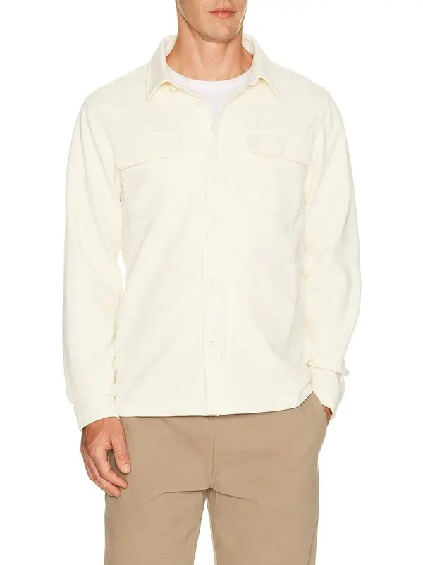 Vuori Waffle Knit Shirt Jacket - Natural