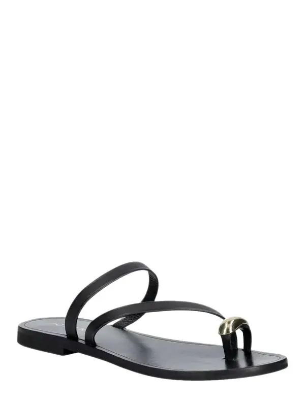 JONAK PARIS Leather Strappy Toe-ring Sandals - Black