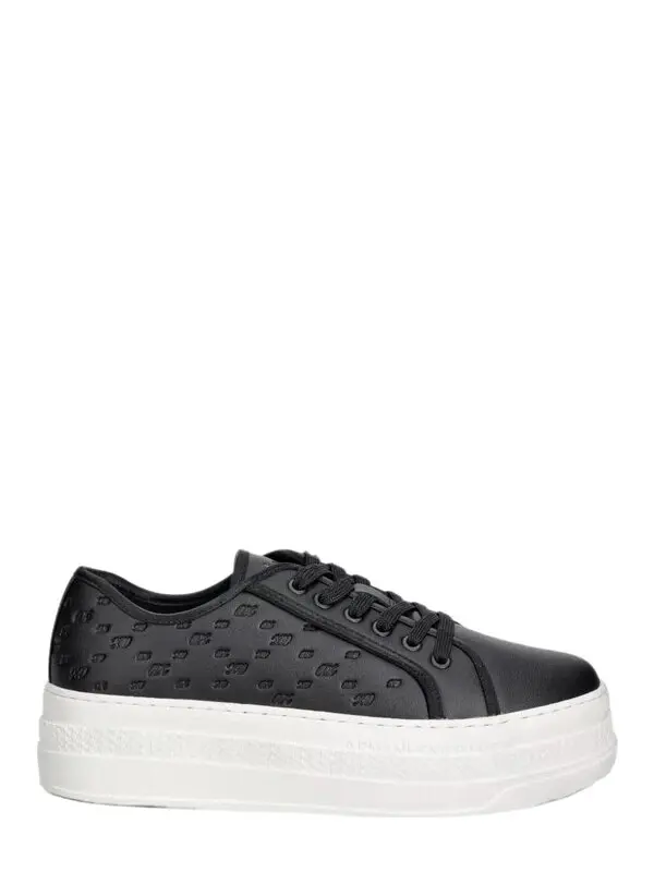 Armani Exchange Logo-debossed Platform Sneakers - Black
