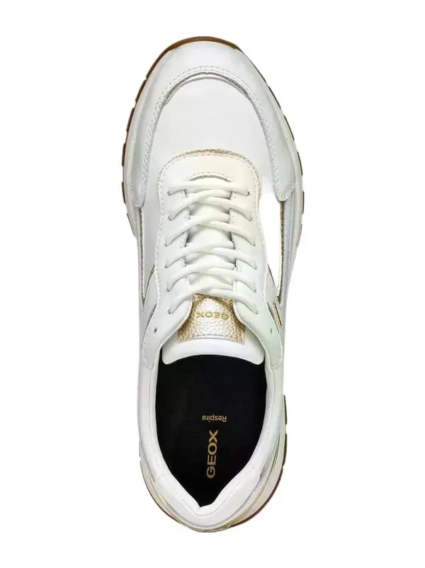 Geox Desya Abx Metallic-trim Lace-up Sneakers - White