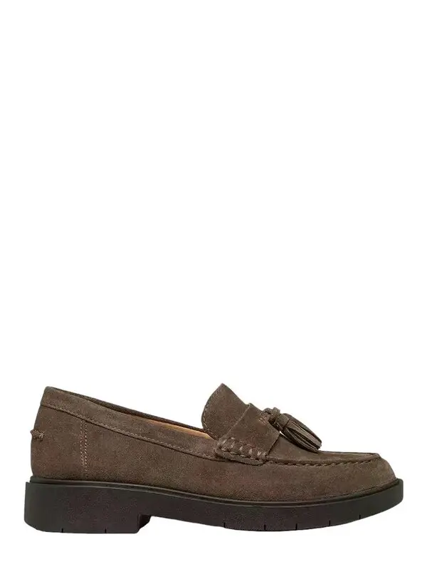 Geox Spherica Tassel Detail Suede Loafers - Brown