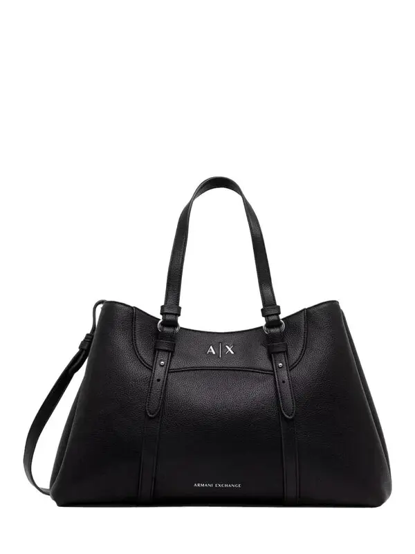 Armani Exchange Tote Bag With Logo Detail - Black