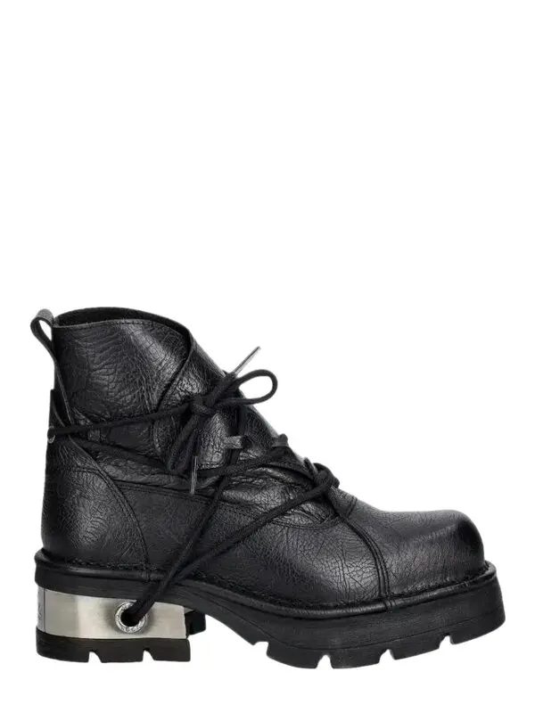 NEW ROCK Metallic Platform Boots - Black