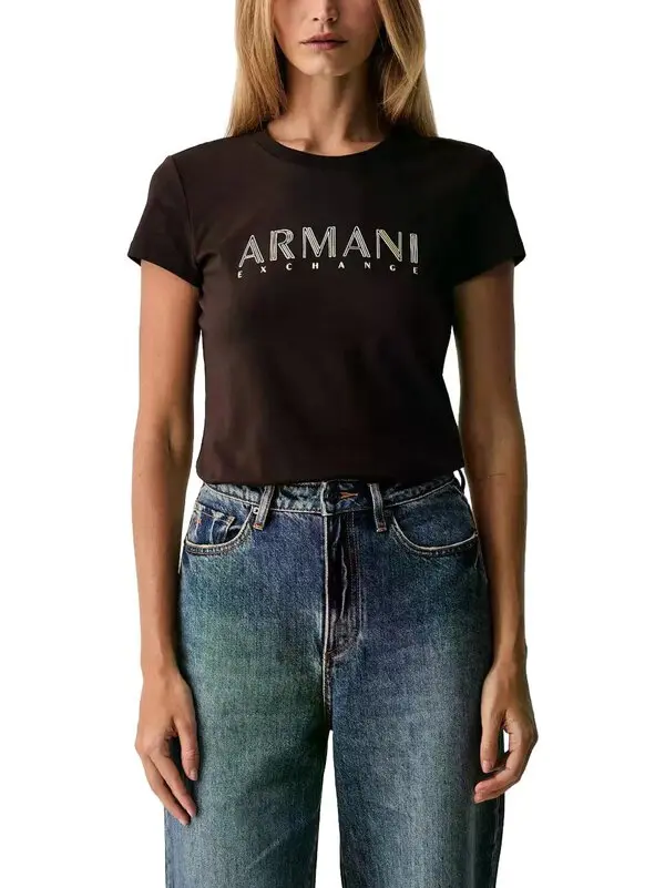 Armani Exchange Logo-print Short-sleeved T-shirt - Brown
