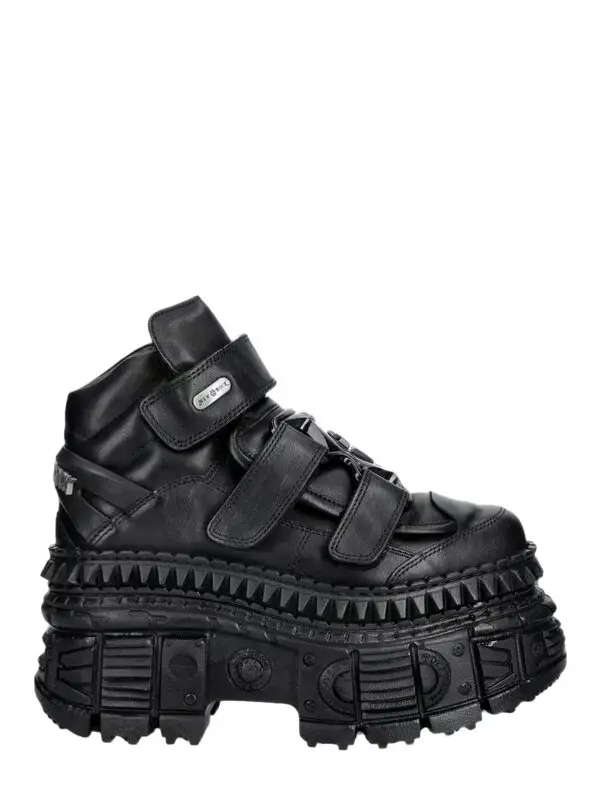 NEW ROCK Touch-strap Platform Sneakers - Black