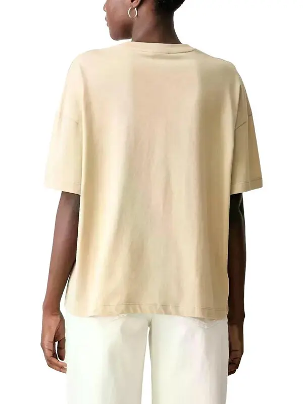 Armani Exchange Logo-embroidered T-shirt - Neutrals