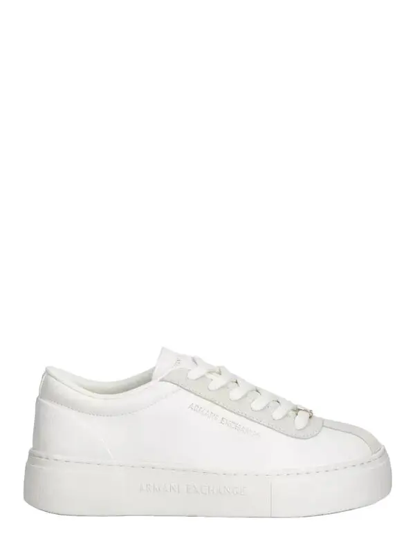 Armani Exchange Logo-plaque Platform Sneakers - White
