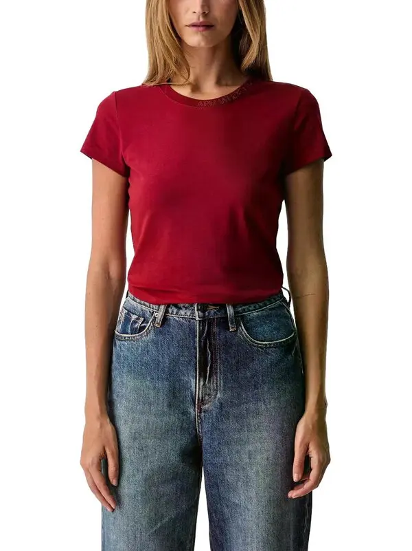 Armani Exchange Logo-embellished T-shirt - Red