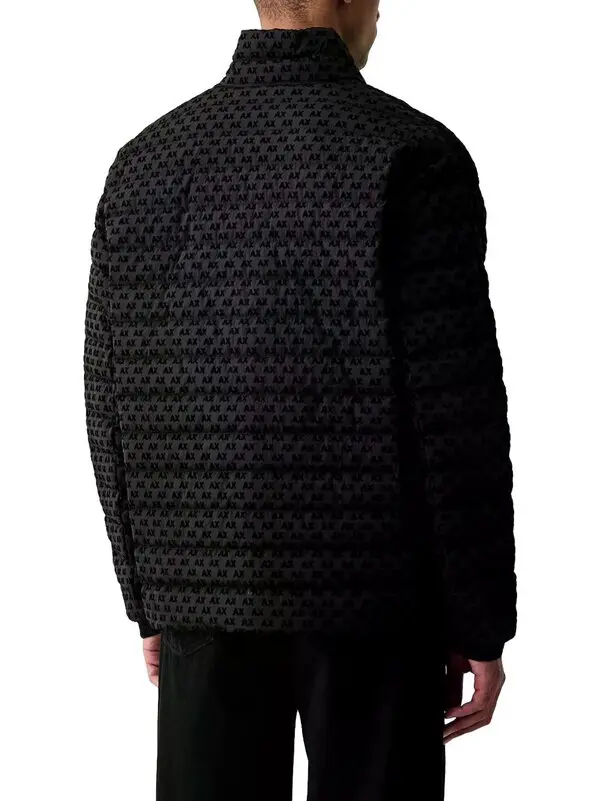 Armani Exchange All-over Logo Quilted Jacket - Black