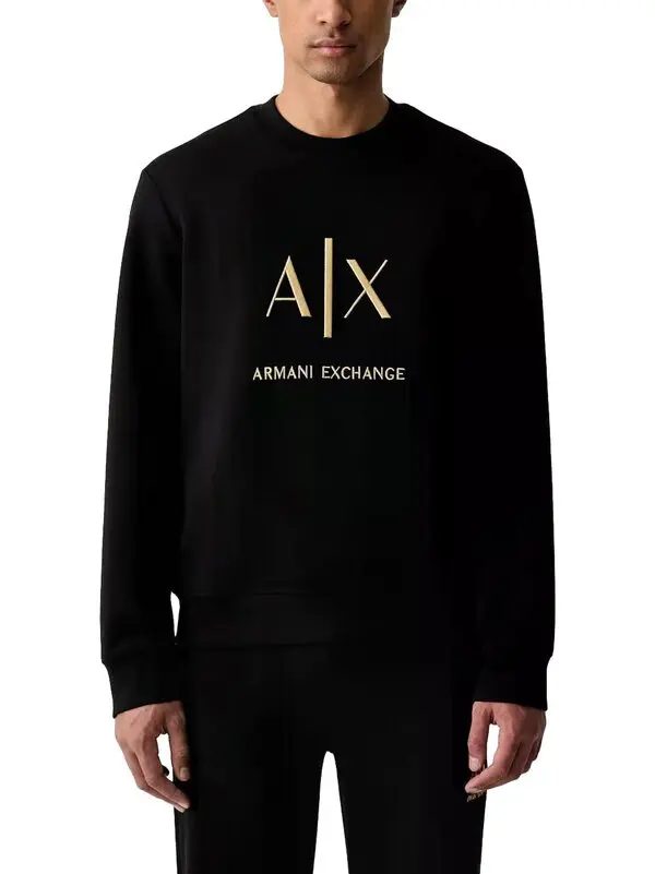 Armani Exchange Logo-embroidered Sweatshirt - Black