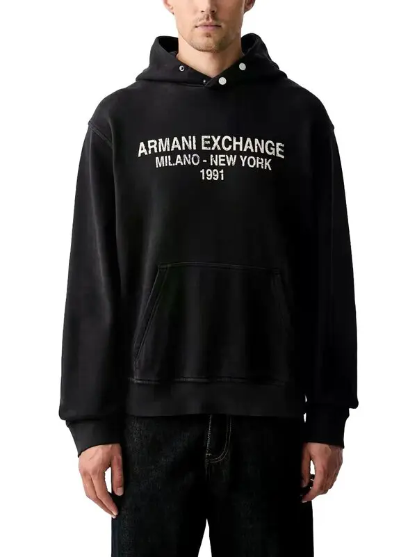 Armani Exchange Logo-print Hoodie - Blue