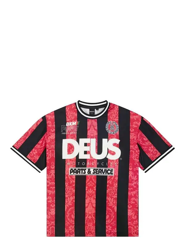 Deus Ex Machina Nouveau Moto Logo-print Striped T-shirt - Red