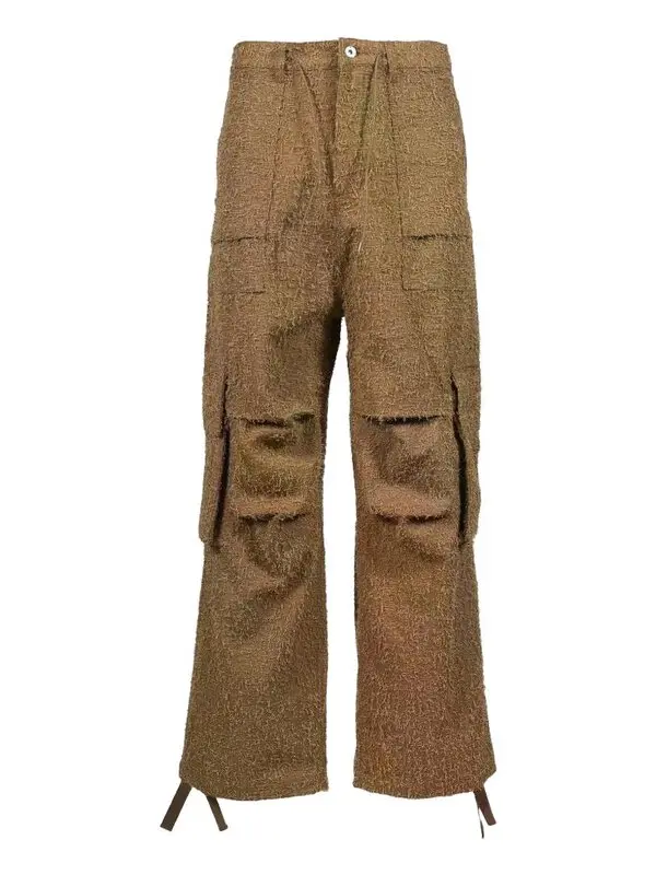 FILTH Wide-leg Cargo Trousers With Distressed Finish - Brown