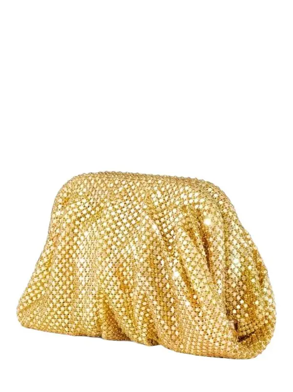 Benedetta Bruzziches Venus Crystal-embellished Draped Clutch Bag - Gold