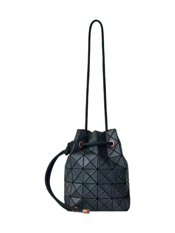 Issey Miyake Wring Denim Geometric-panel Shoulder Bag - Black