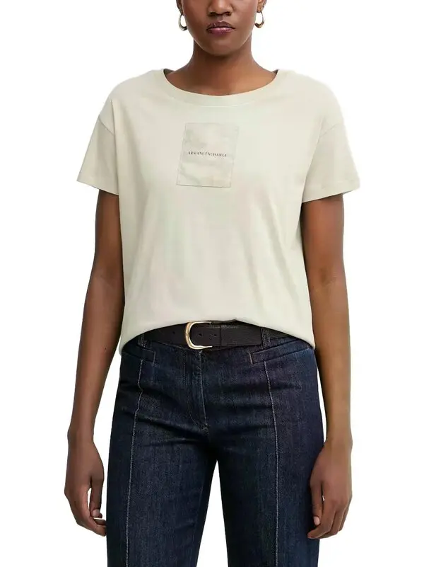 Armani Exchange Logo-patch T-shirt - Neutrals