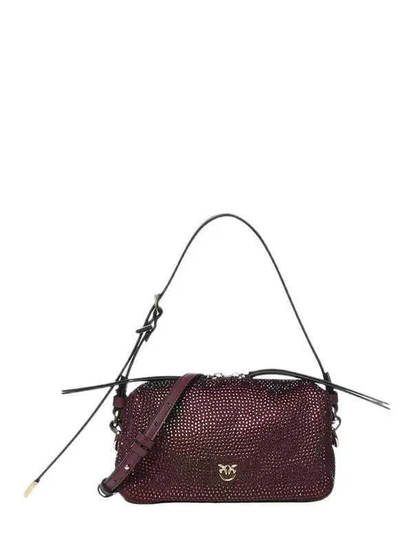 Pinko Crystal-embellished Love Birds Shoulder Bag - Red