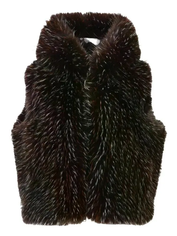 UNCOMMON Faux-fur Hooded Gilet - Brown