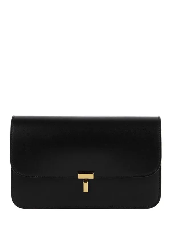 TOTEME T-lock Leather Crossbody - Black