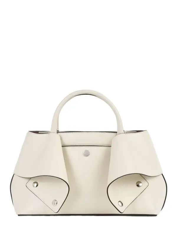 TOTEME Small Mercer Leather Tote Stone/red - Stone,red
