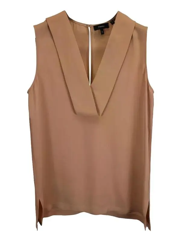 Theory Sleevless Silk Tank Top - Neutrals