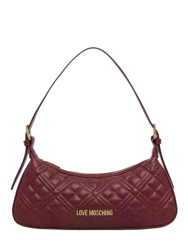 Moschino Quilted-finish Logo-plaque Shoulder Bag - Red