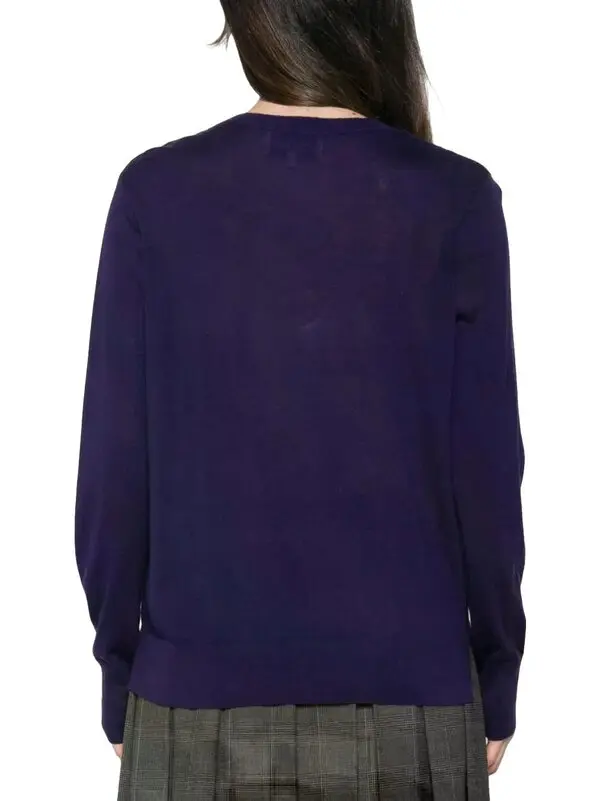 Eric Bompard Jersey Knit V-neck Sweater - Purple