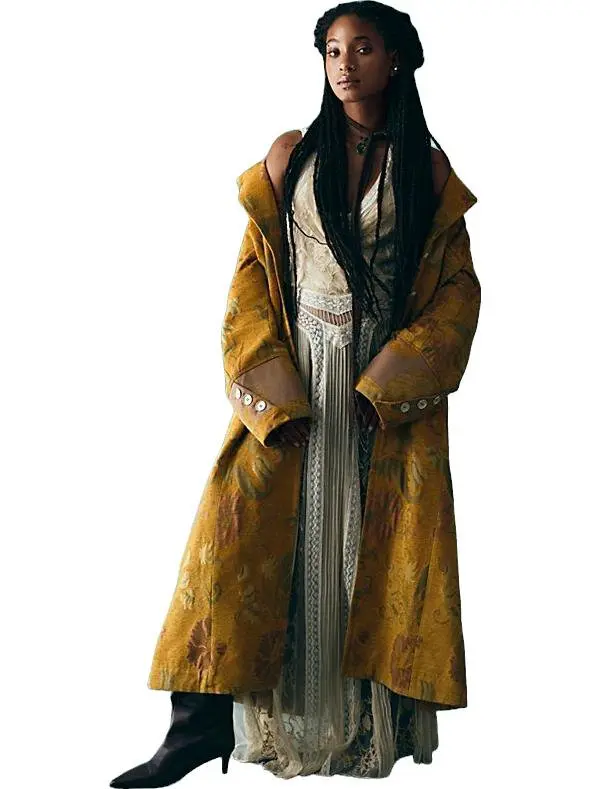 Free People Laurel Canyon Coat - Yellow Combo