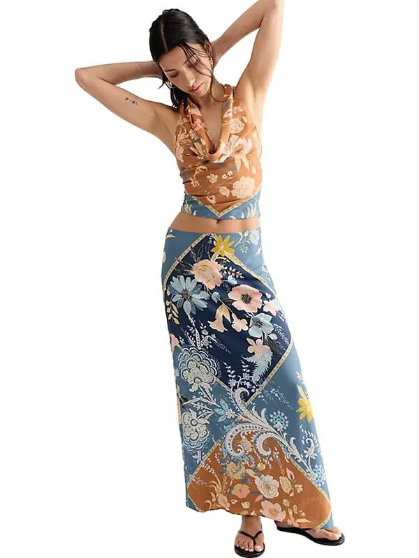 Free People Dazzled Maxi Skirt Set - Navy Combo