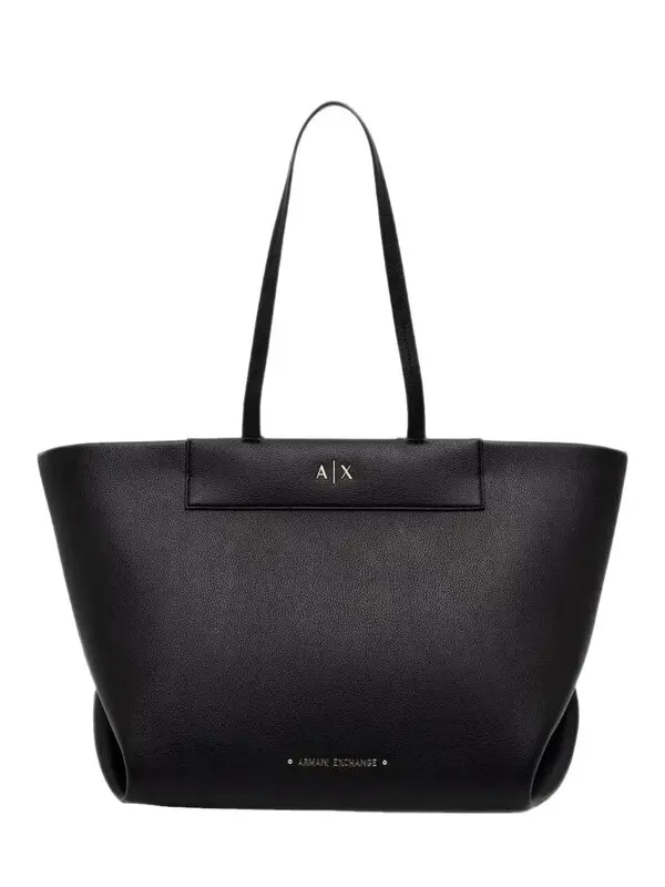 Armani Exchange Logo Detail Tote Bag - Black