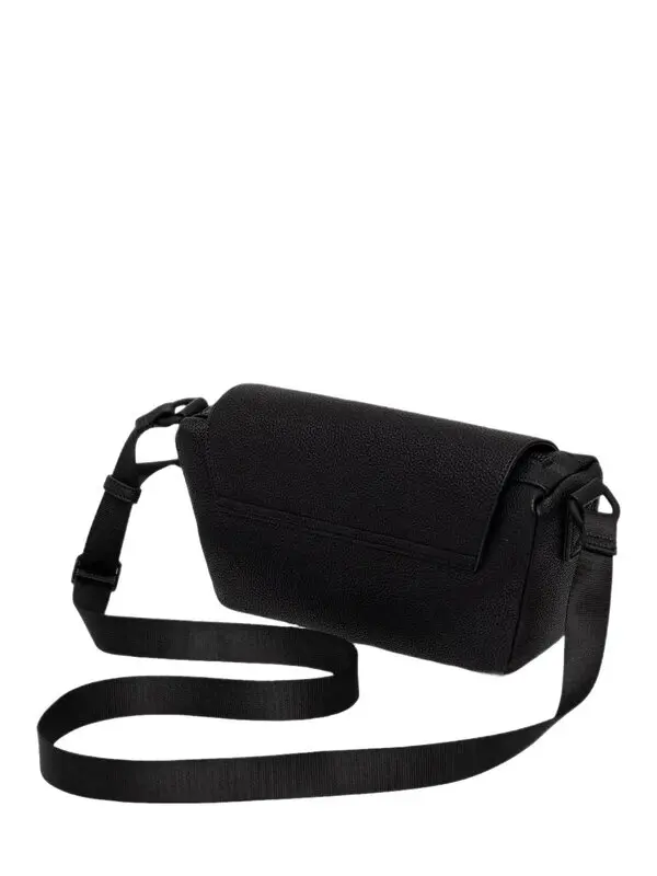Armani Exchange Pebbled Leather Foldover Belt Bag - Black