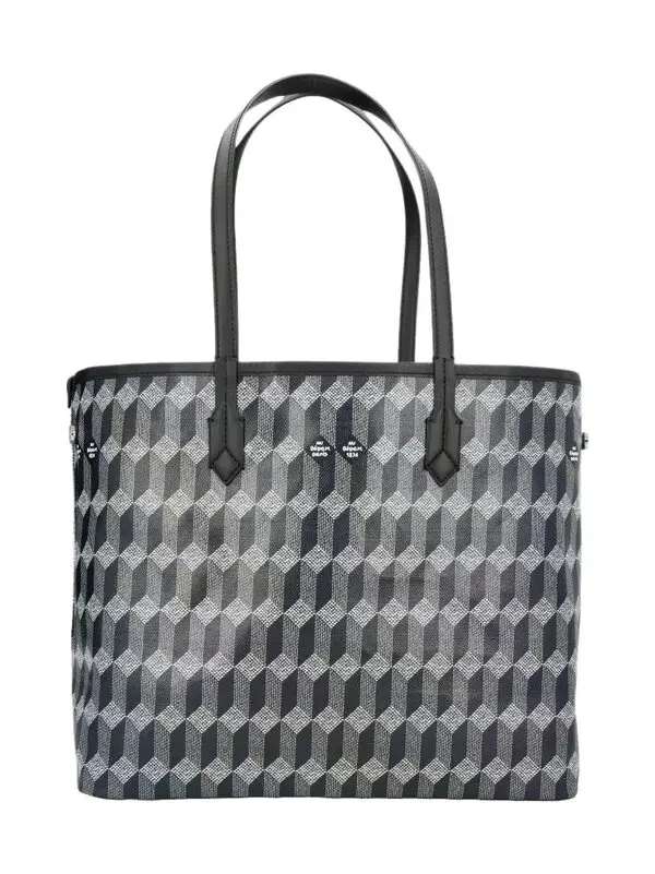 AU DEPART Medium No.47 Geometric-print Coated-canvas Tote Bag - Black