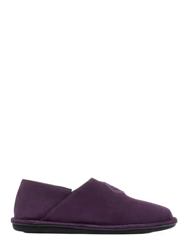 Giorgio Armani Suede Slippers With Leather Lining And Rubber Sole - Purple