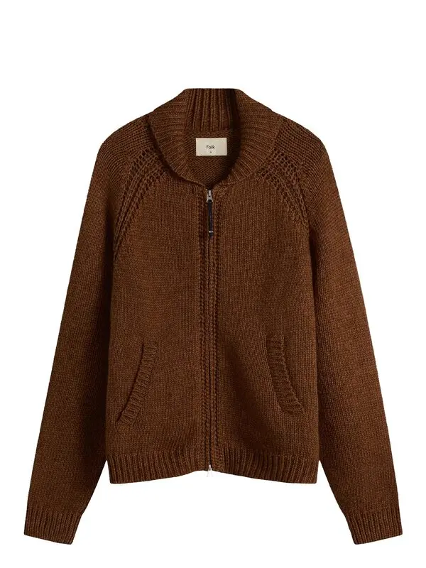Folk Curve Cardigan - Clay