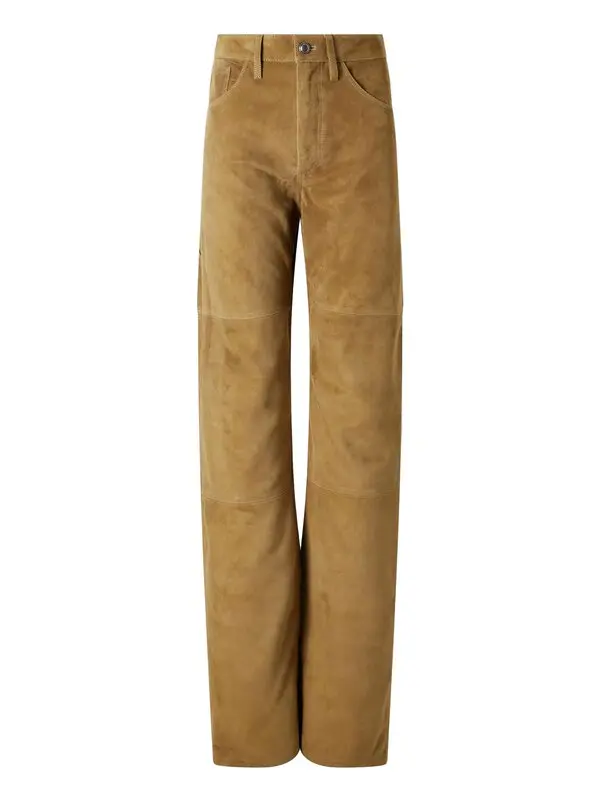 Altuzarra Mills Suede Straight-leg Pants - Tan