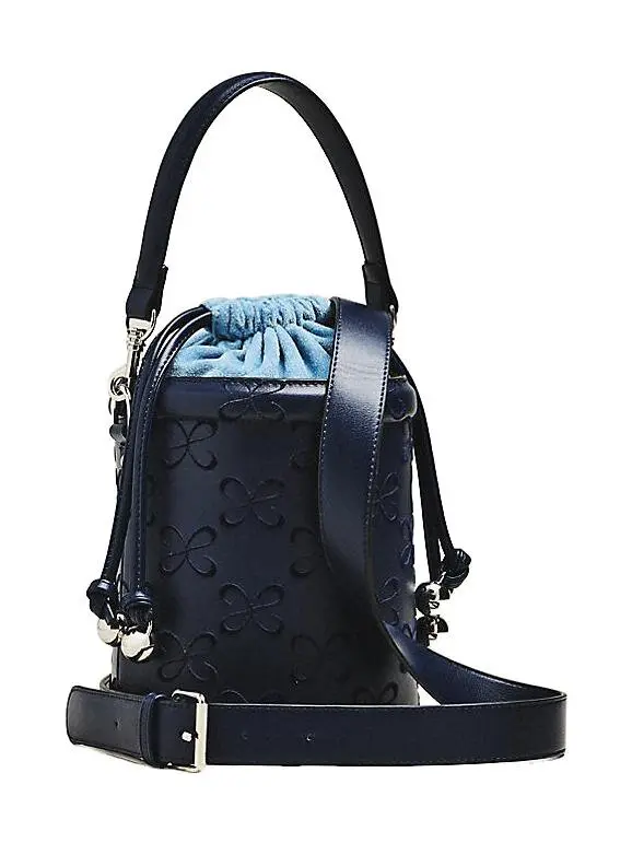 Maeve Faux-leather Bucket Bag - Navy