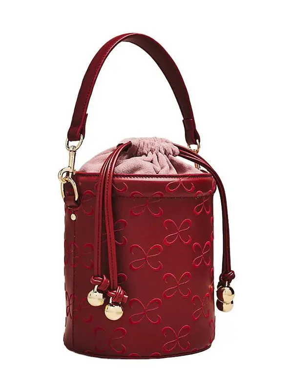 Maeve Faux-leather Bucket Bag - Red