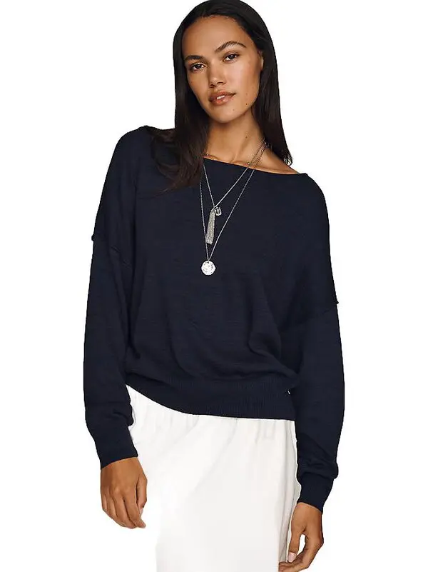 Anthropologie Haley Cotton Len Sweater - Navy