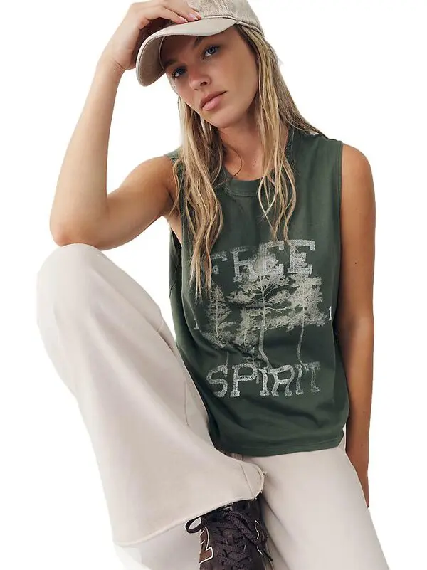 Spiritual Gangster Free Spirit Vibe Tank Top - Hunter Green