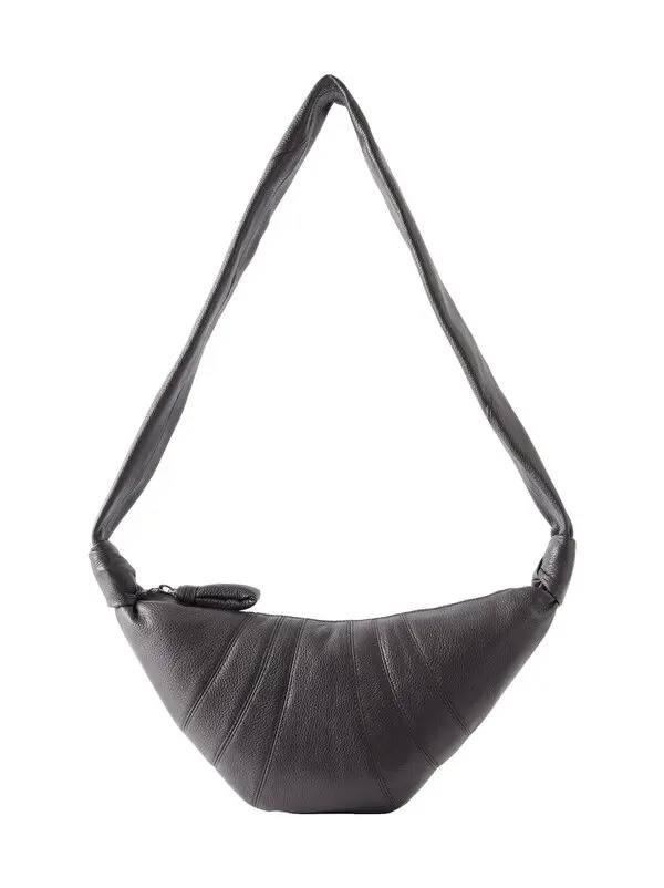 LEMAIRE Croissant Small Paneled Textured-leather Shoulder Bag - Brown