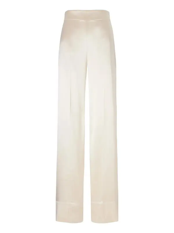 JOSEPH Dijon Silk-satin Mid-rise Straight-leg Pants - Neutrals