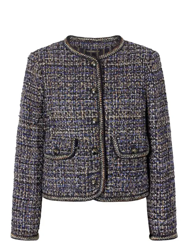 Etro Tweed Woven Jacket - Blue