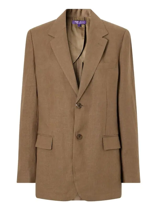 Ralph Lauren Marcy Single-breasted Linen Blazer - Brown