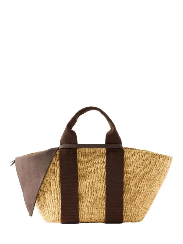 Muuñ Cotton-trimmed Raffia Tote - Neutrals