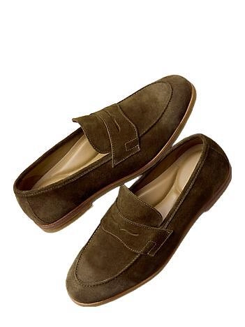 BOS & CO Rhett Suede Loafers - Olive