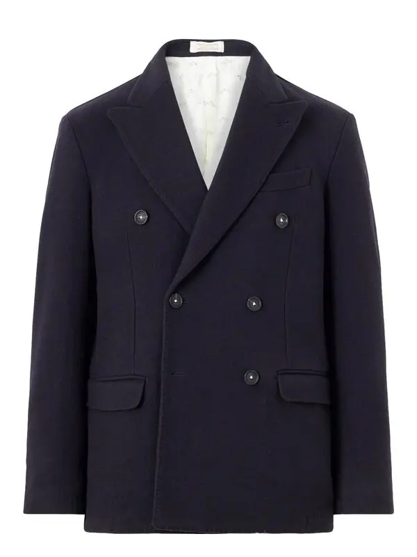 Massimo Alba Brando Double-breasted Cashmere Coat - Blue