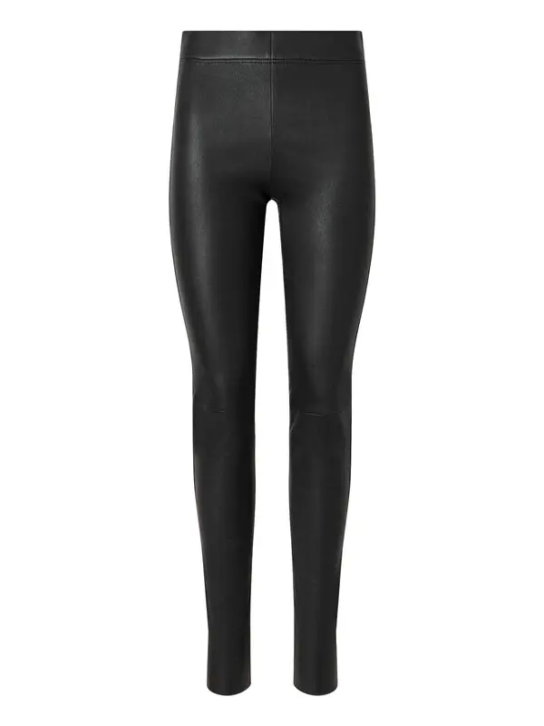 JOSEPH Paneled Stretch-leather Mid-rise Skinny-leg Pants - Black
